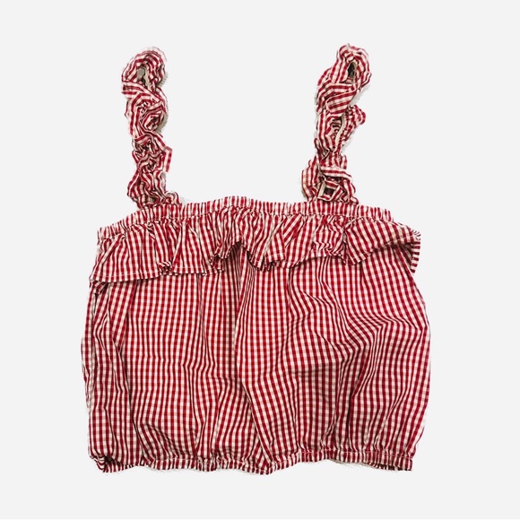 Charlotte Russe | Tops | Vintagestyle Gingham Crop Top With Ruffle ...